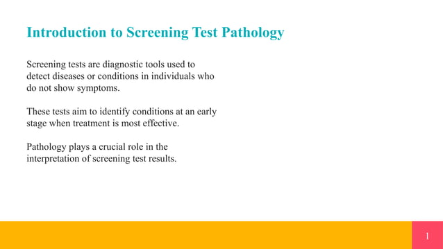 Screening Test topic in Pathology .pptx