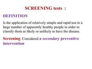 Screening tests | PPT