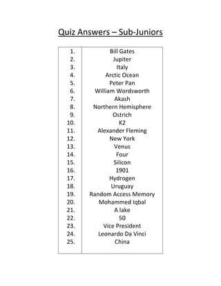 Screening Test Sub-Juniors | PDF