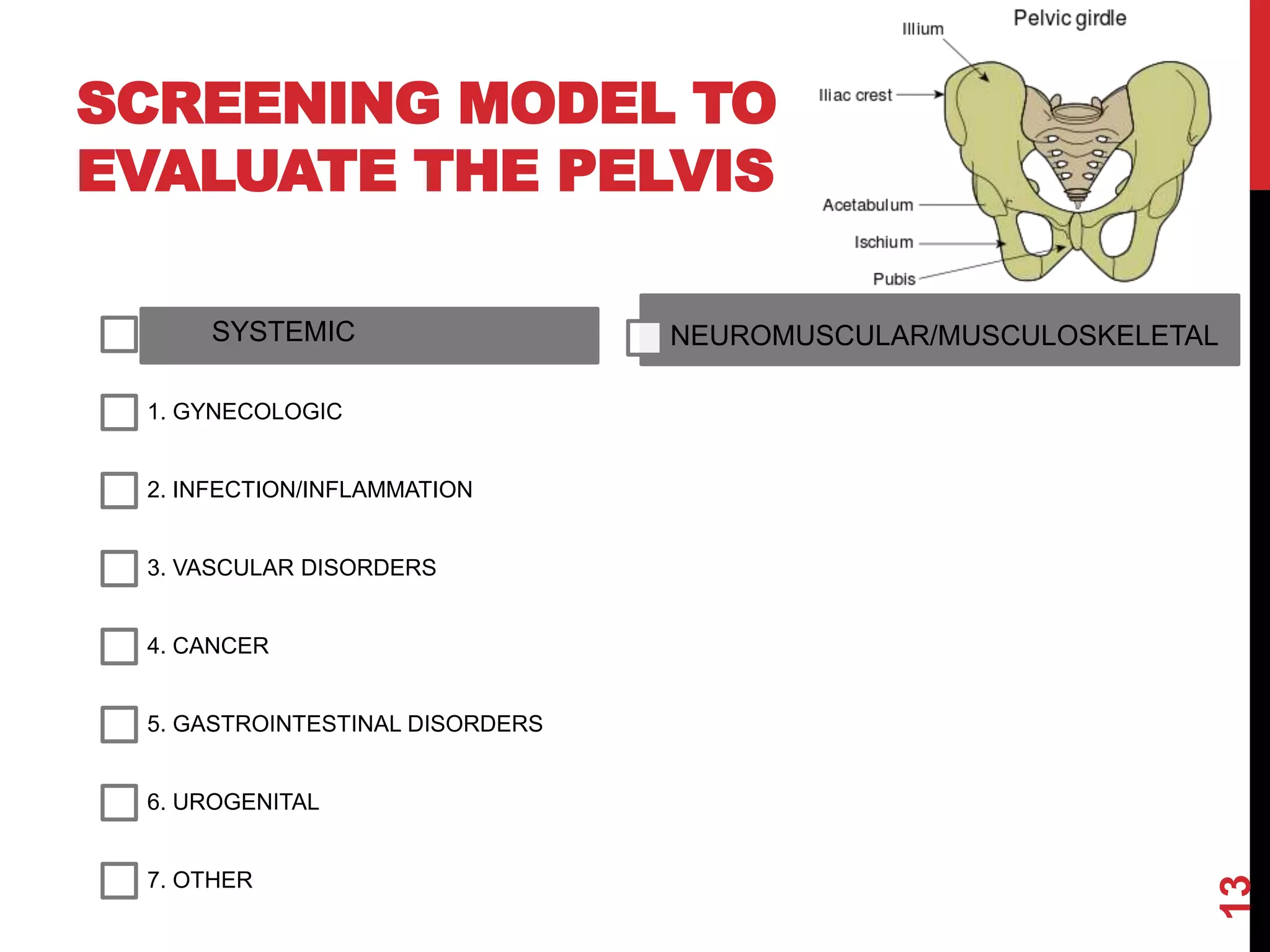 Screening the sacrum, sacroiliac and pelvis | PPTX