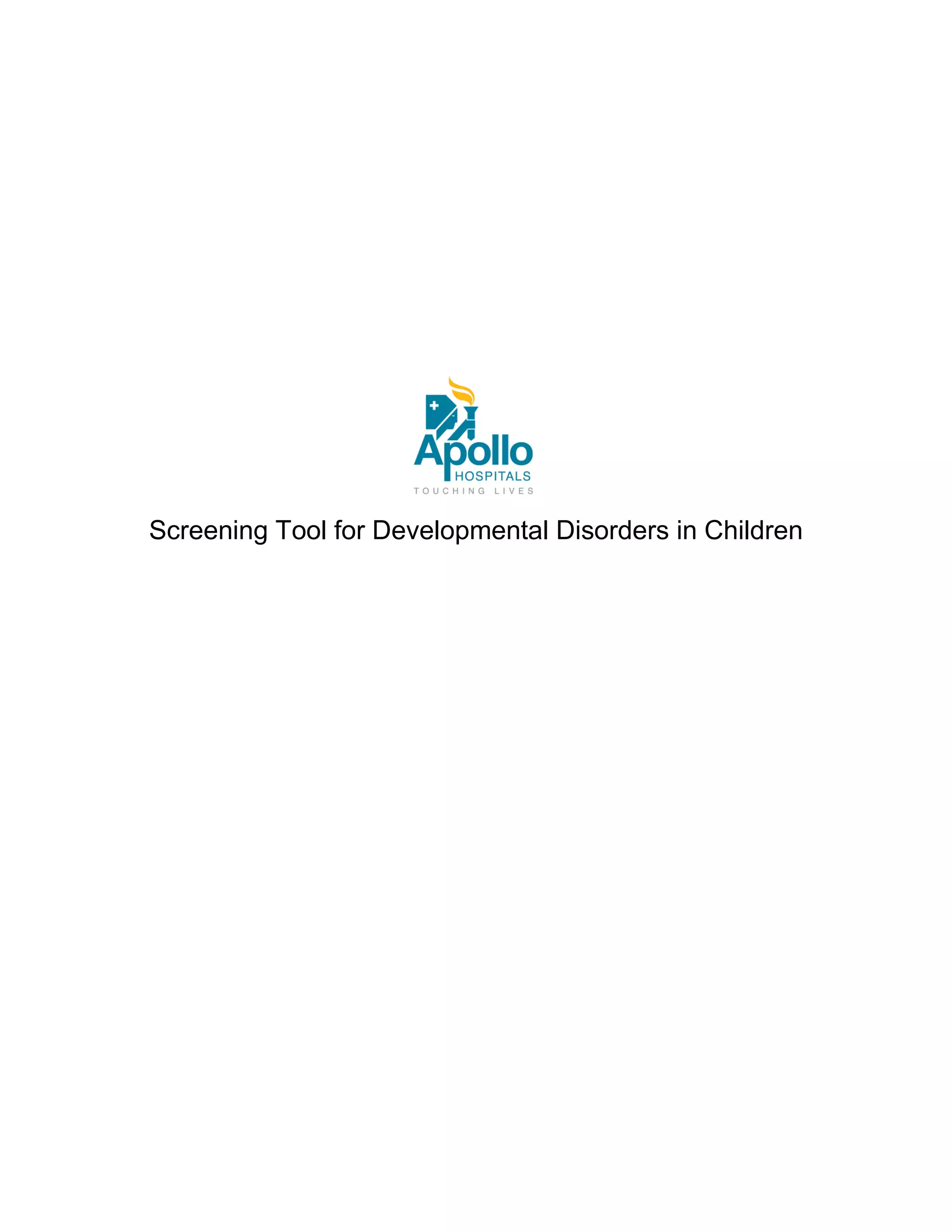 Screening Tool for Developmental Disorders in Children | PDF
