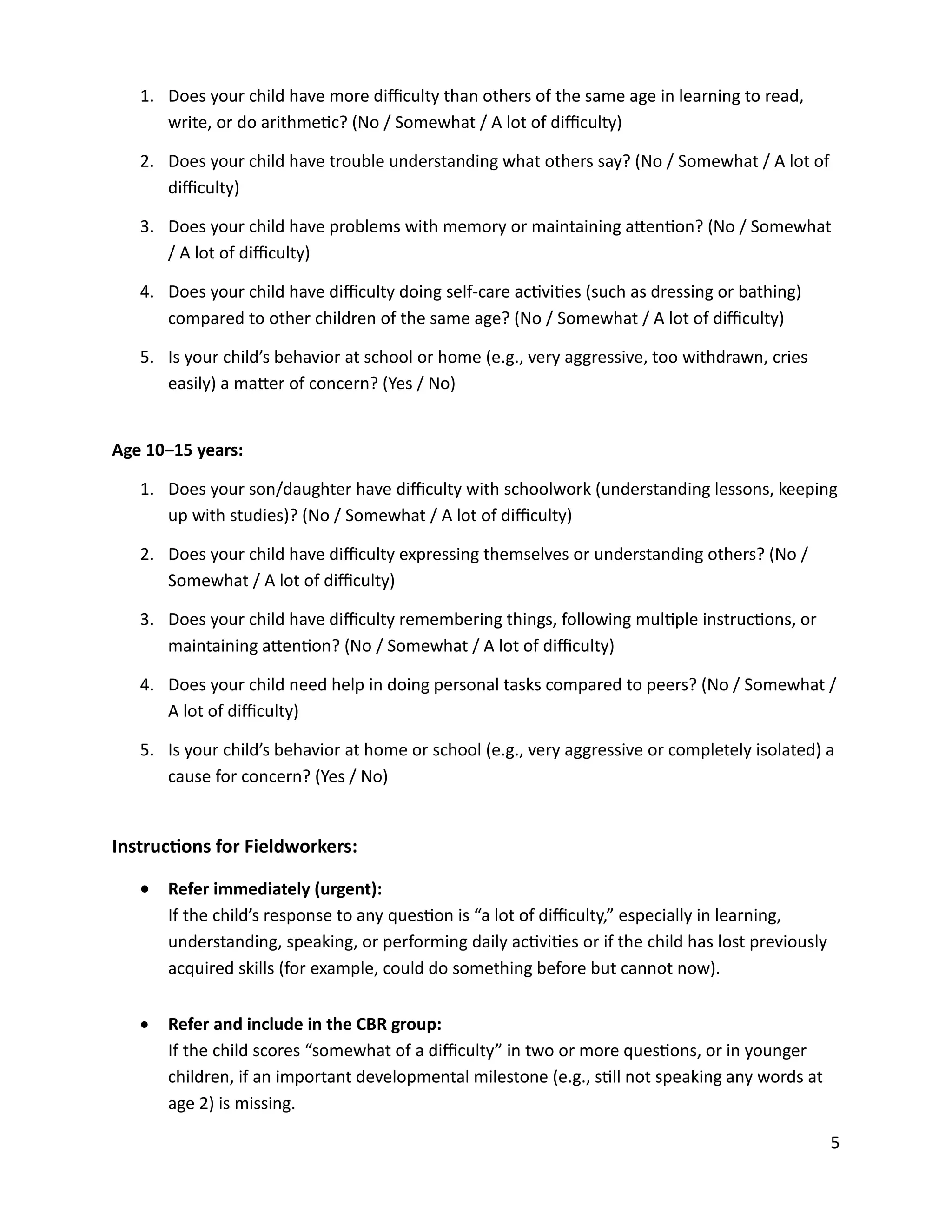 Screening tools and guidline for CBR workers _Intellectual Disabilities ...