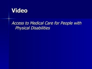 Screening women with physical disabilities | PPT