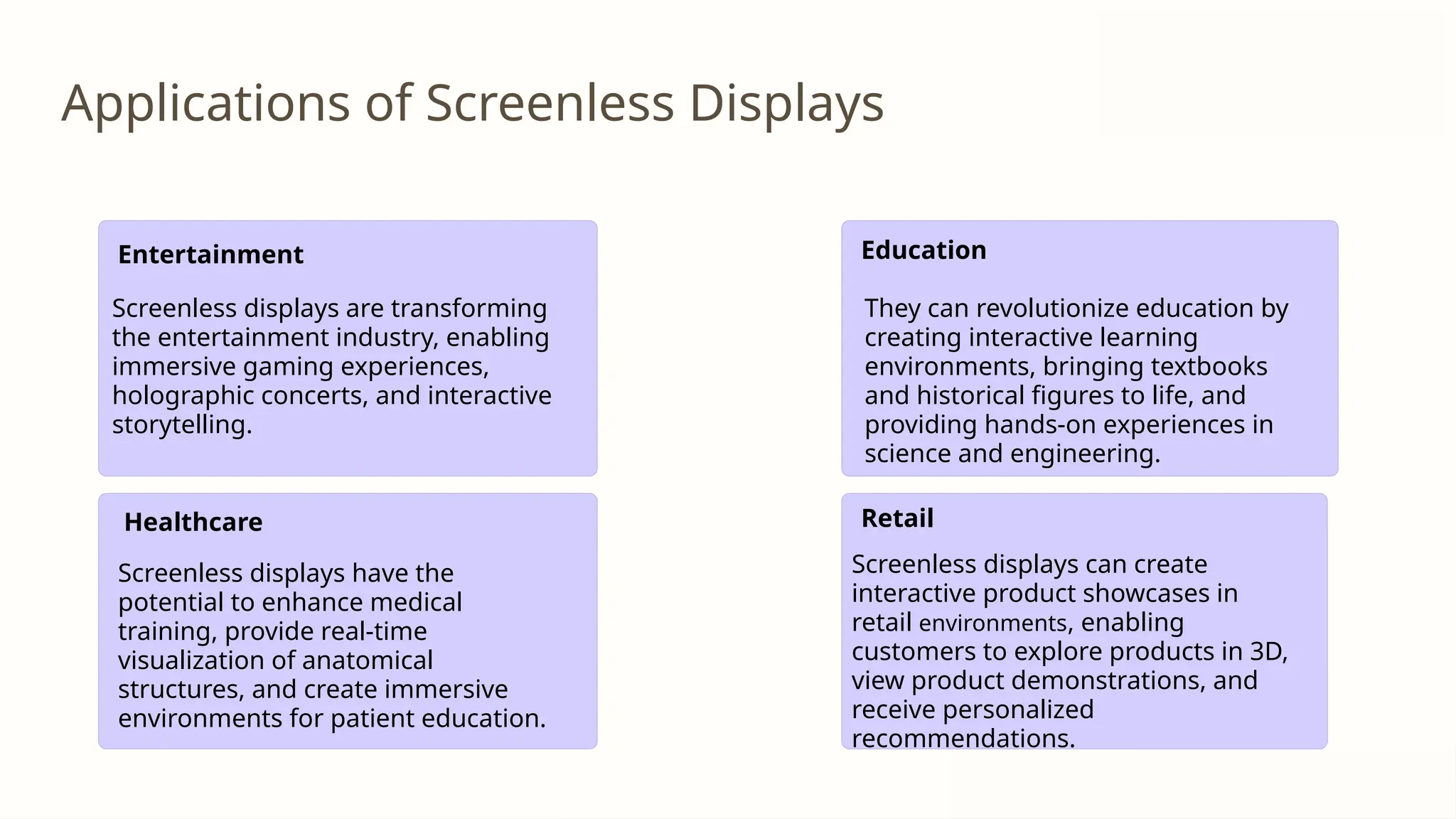 Screenless Display in the advanced world | PPTX