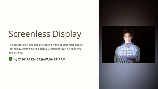 Screenless Display in the advanced world | PPT
