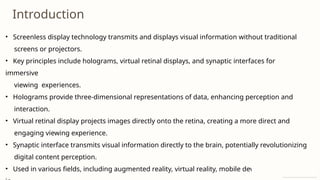 Screenless Display in the advanced world | PPT