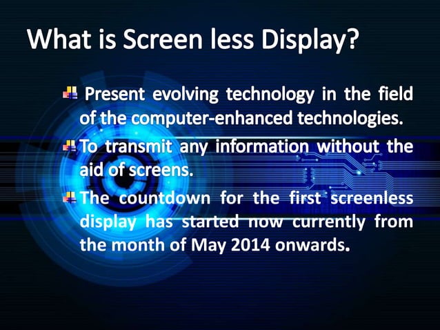 Screenless display | PPTX | Technology & Computing