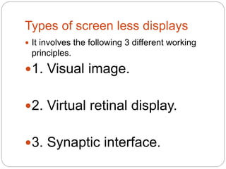 Screen less display | PPTX