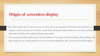 SCREENLESS DISPLAY SCREENLESS DISPLAY SCREENLESS DISPLAY SCREENLESS ...