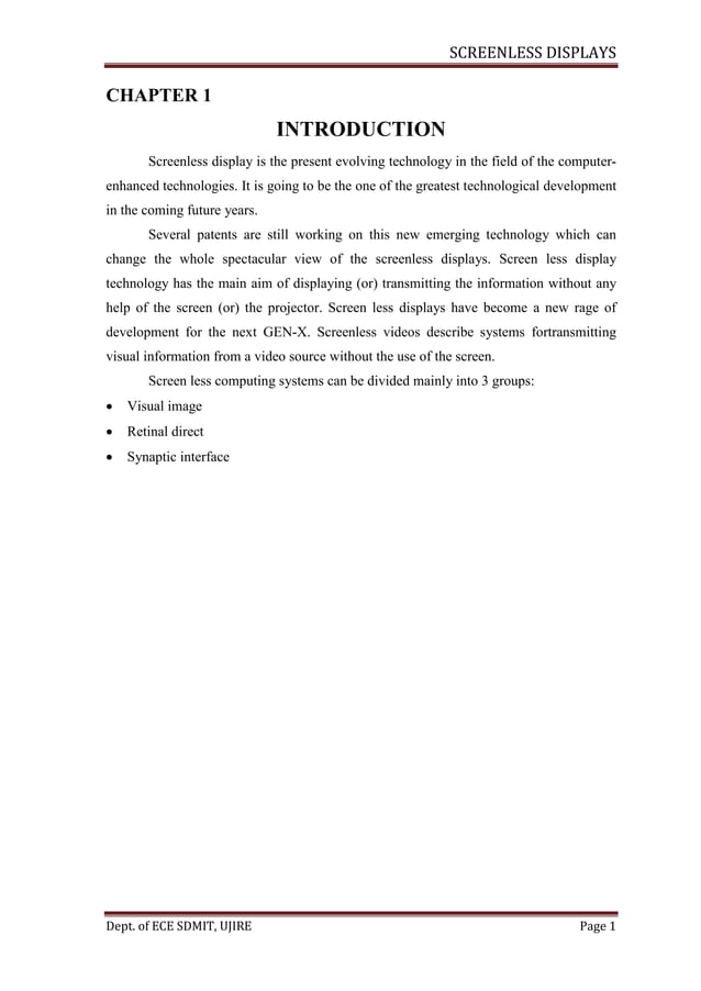 Screenless displays seminar report | PDF