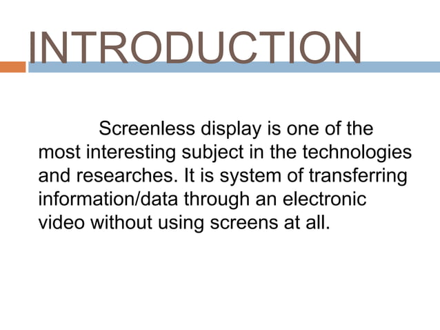 Screenless displays: visualimage, retinaldisplay,synapticdisplays | PPT