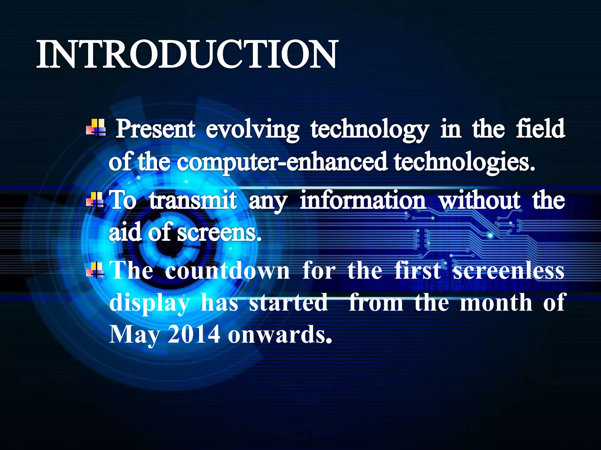 Screenless display technology ppt | PPTX