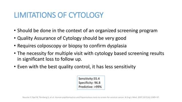 Cervical Cancer Screening Modalities | PPTX