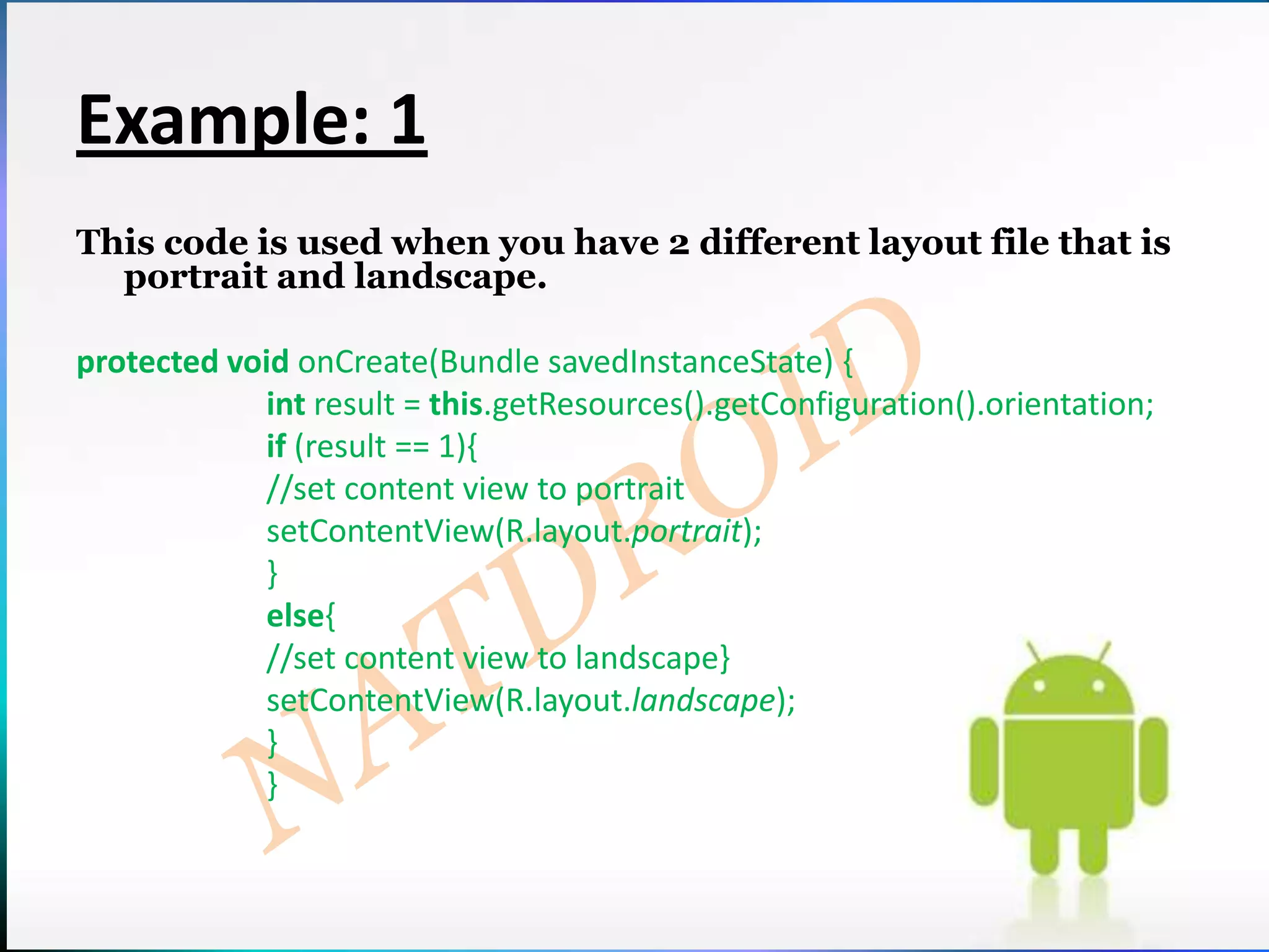 Screen orientations in android | PPSX