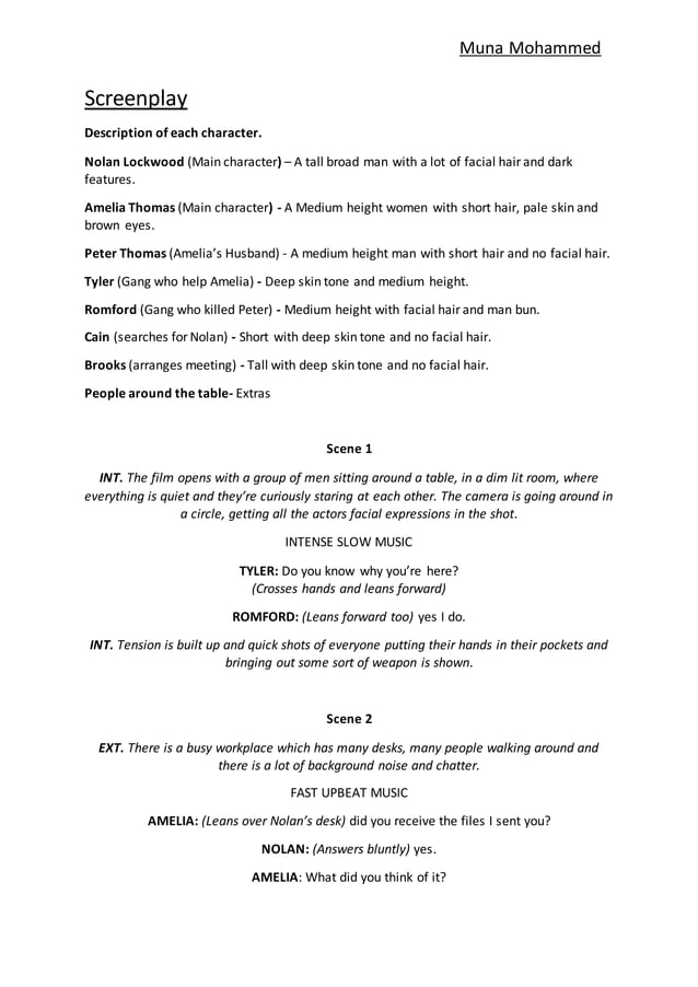 Screenplay for trailer | DOCX | Screenwriting | Content Production