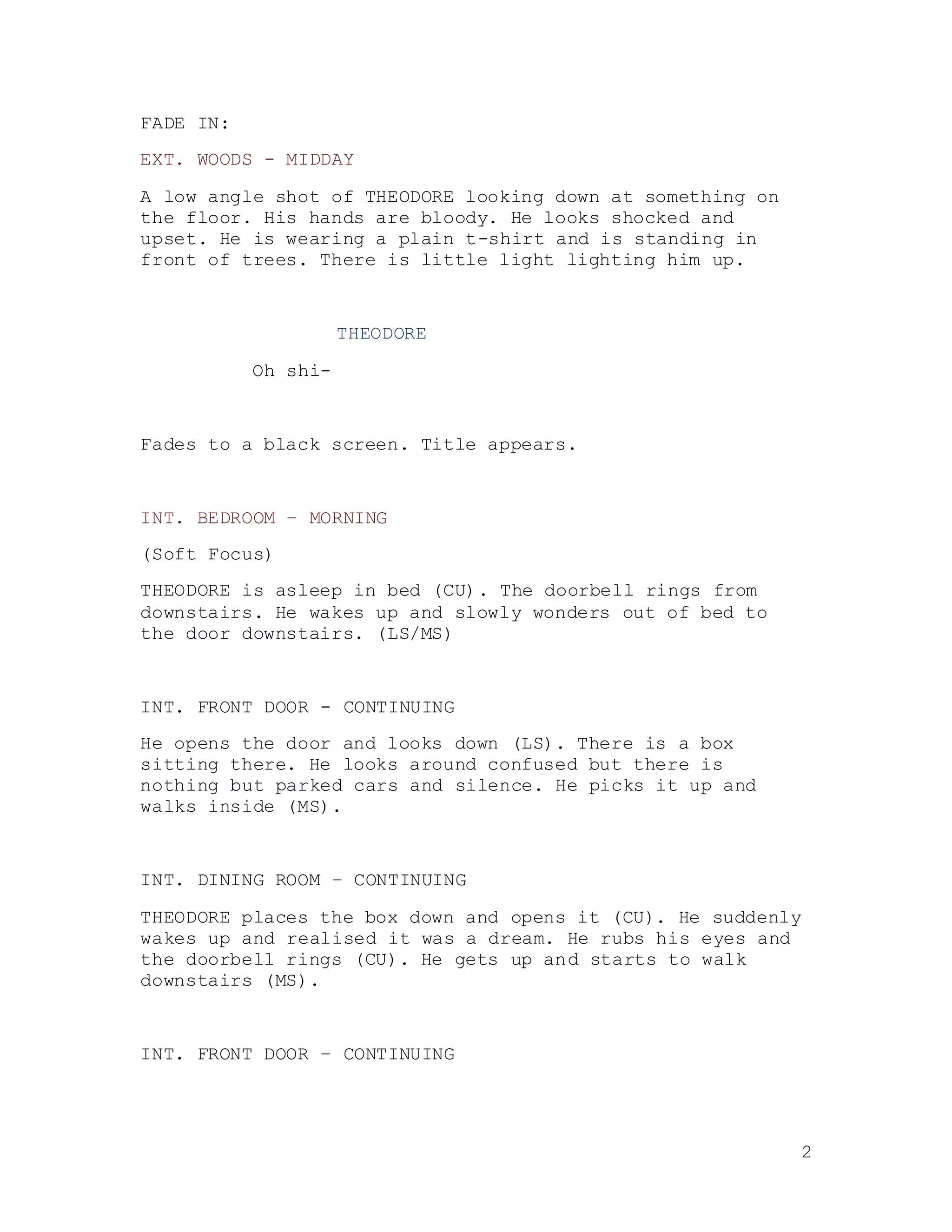 Filming Screenplay | DOCX