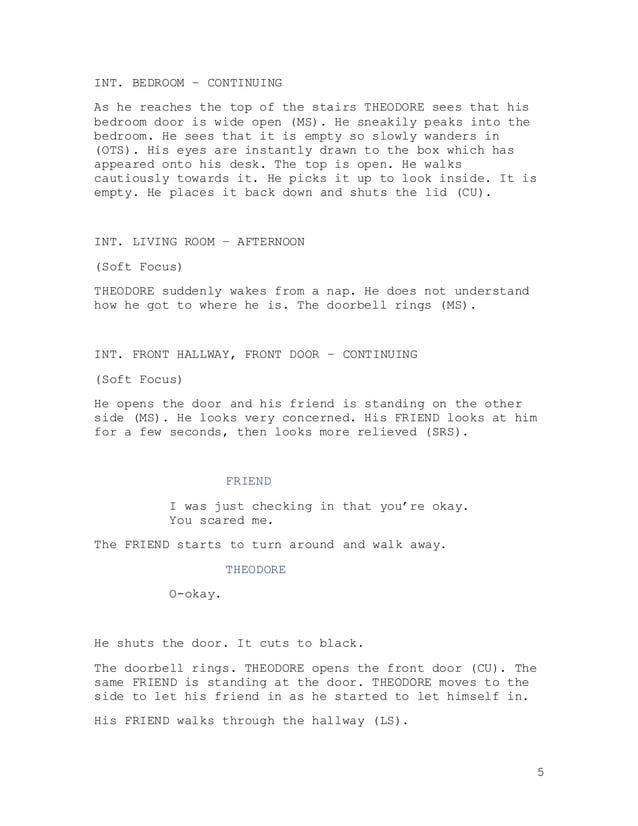 Filming Screenplay | DOCX