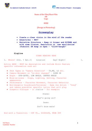 Screenplay template | PDF