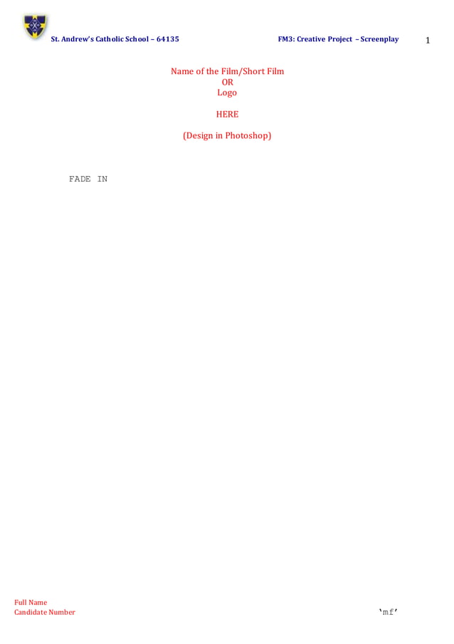 FM3 - Screenplay Template | PDF