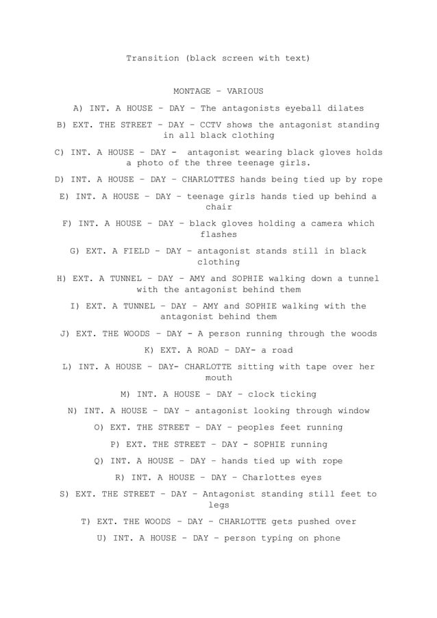 Screenplay of teaser trailer | PDF