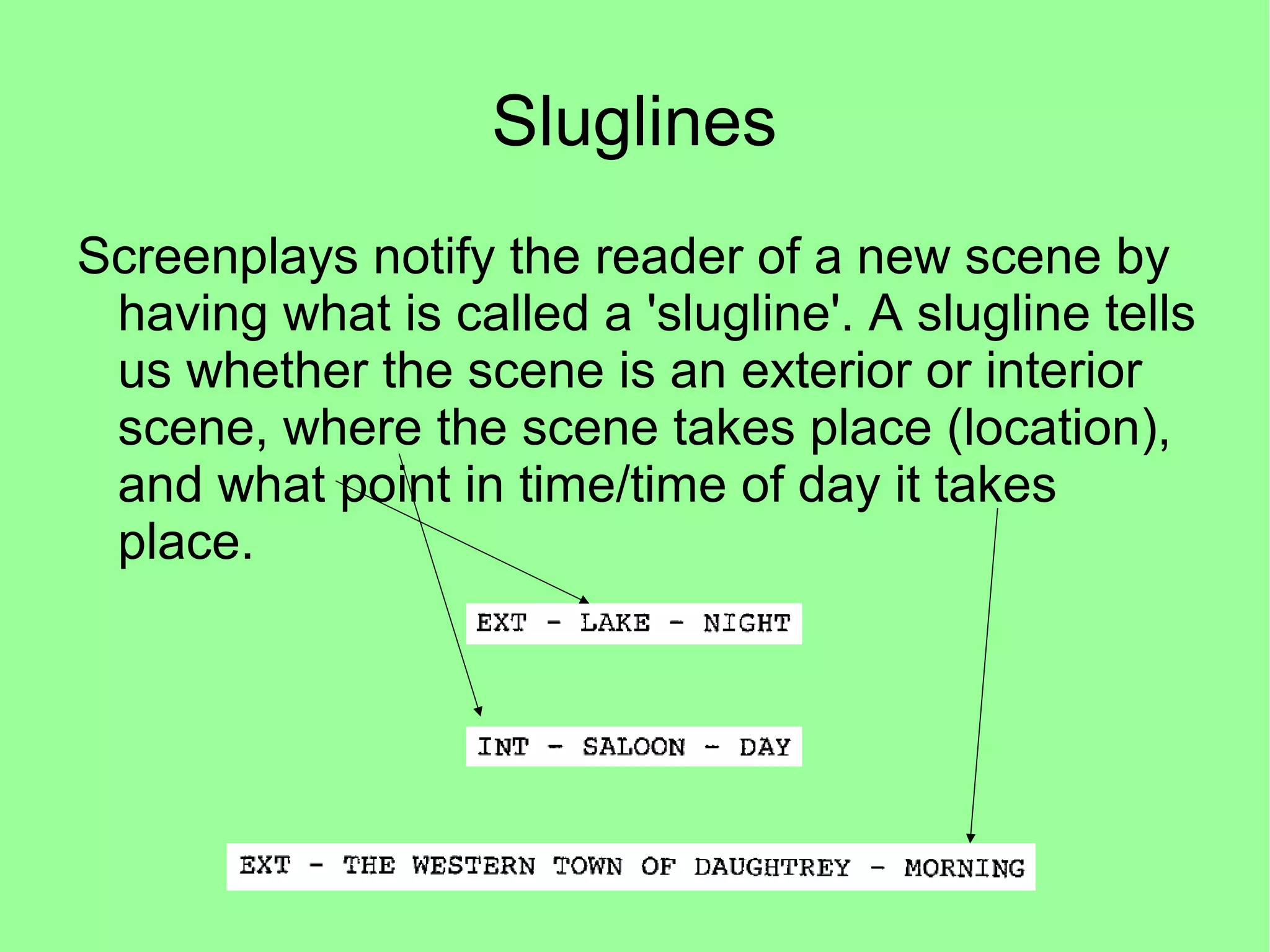Screenplay conventions | PPT
