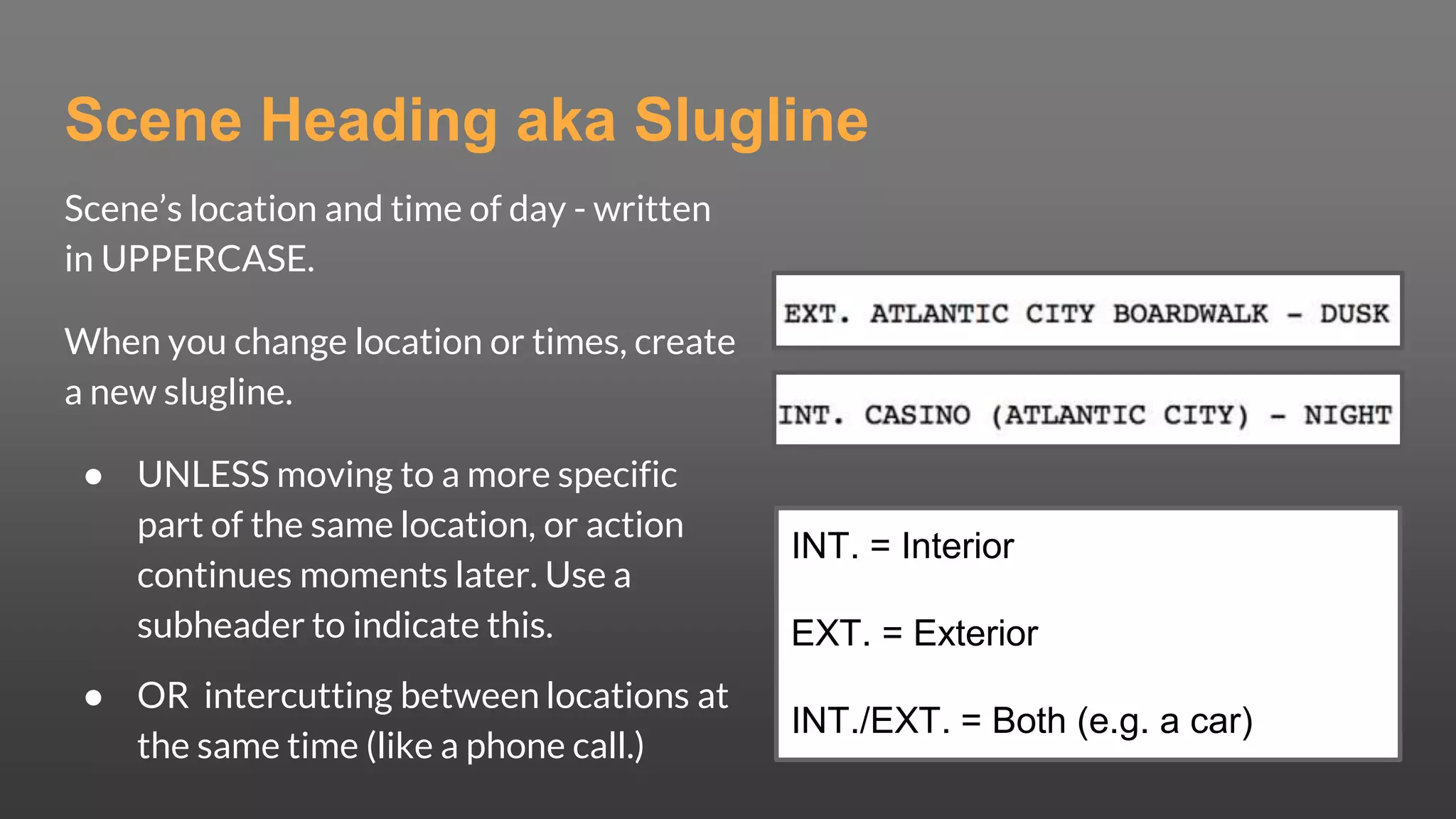 Screenplay Formatting | PPTX
