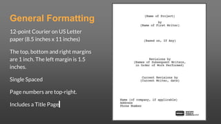 Screenplay Formatting | PPTX | Desktop Publishing | Computer Software ...