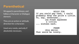 Screenplay Formatting | PPTX | Desktop Publishing | Computer Software ...