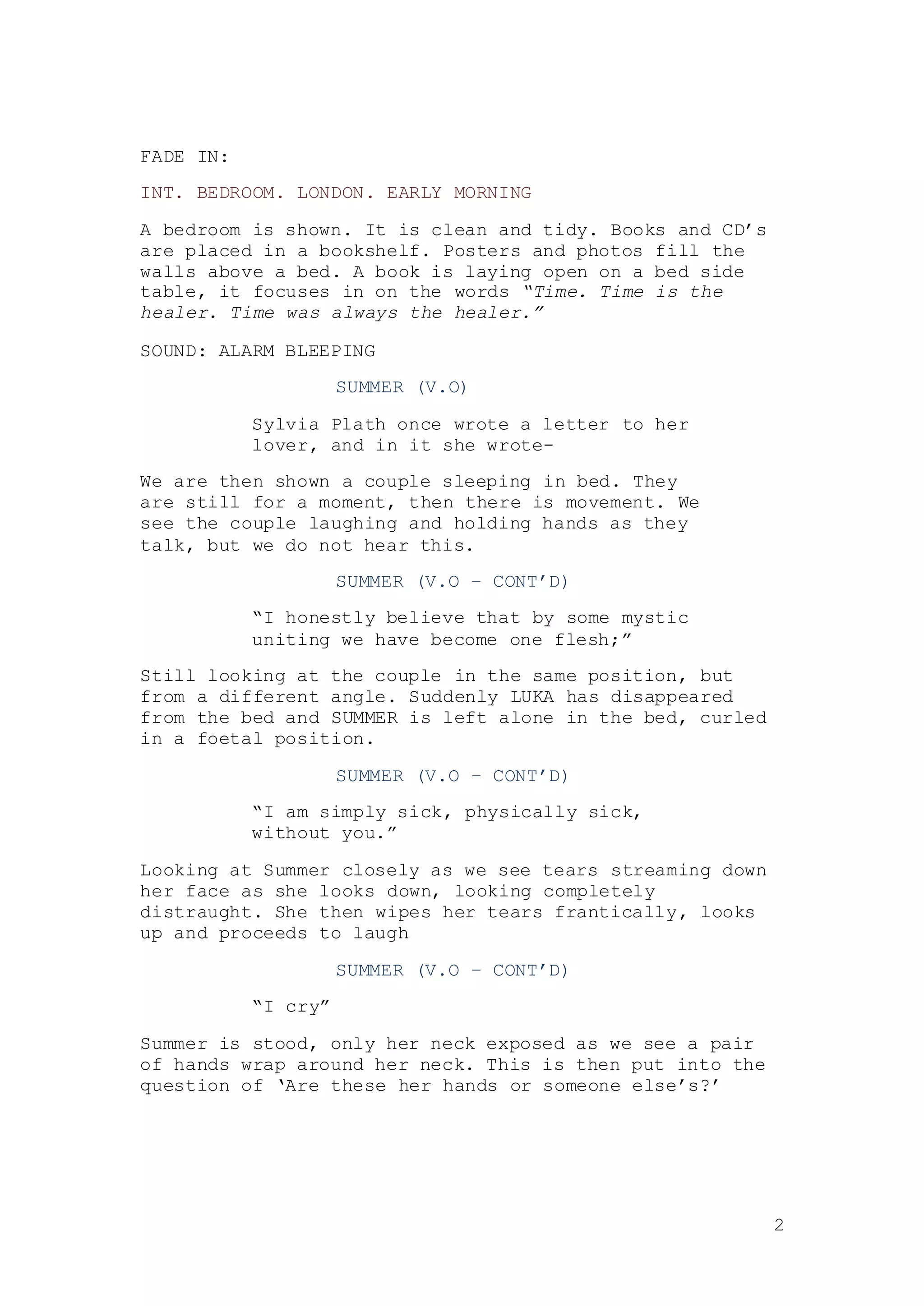 Screenplay 2nd draft | PDF