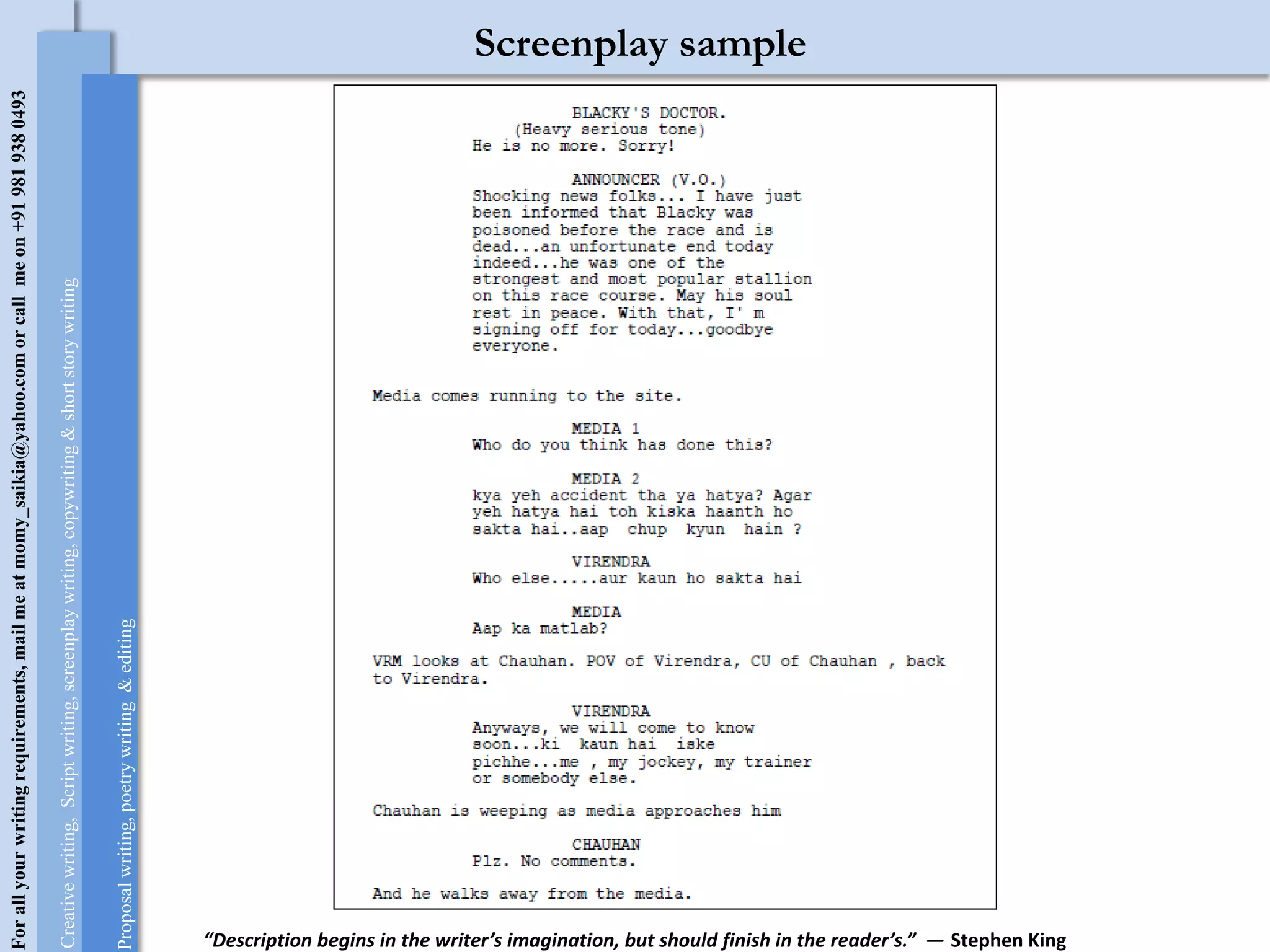 Screenplay writing sample | PDF