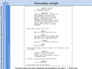 Screenplay writing sample | PPT