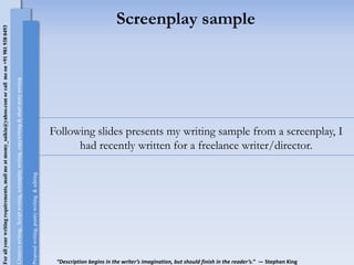 Screenplay writing sample | PPT