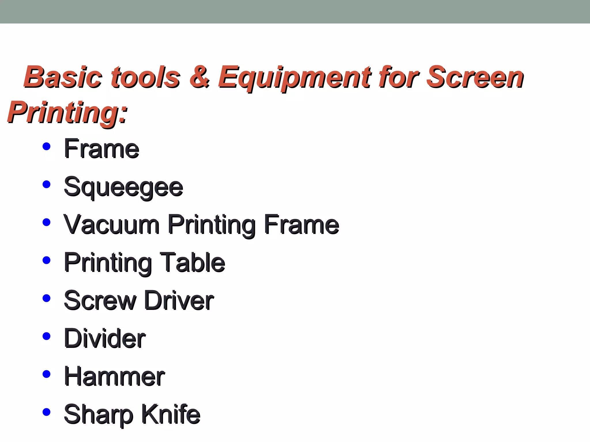Screen printing | PPT