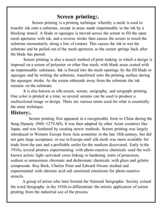 Screen printing | DOCX