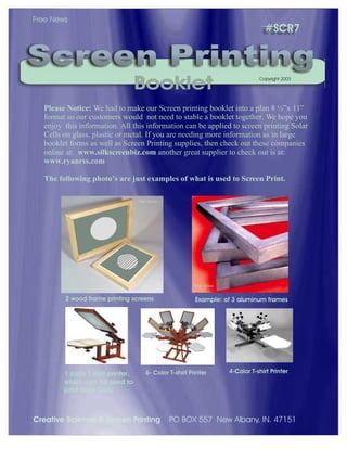 Screen printing booklet | PDF