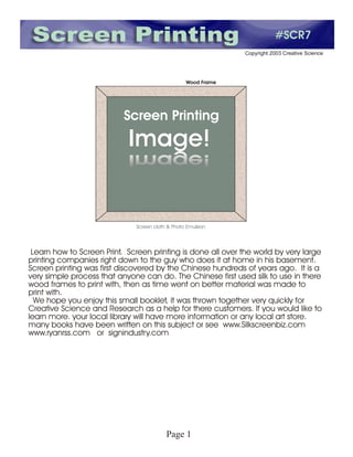 Screen printing booklet | PDF