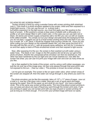 Screen printing booklet | PDF