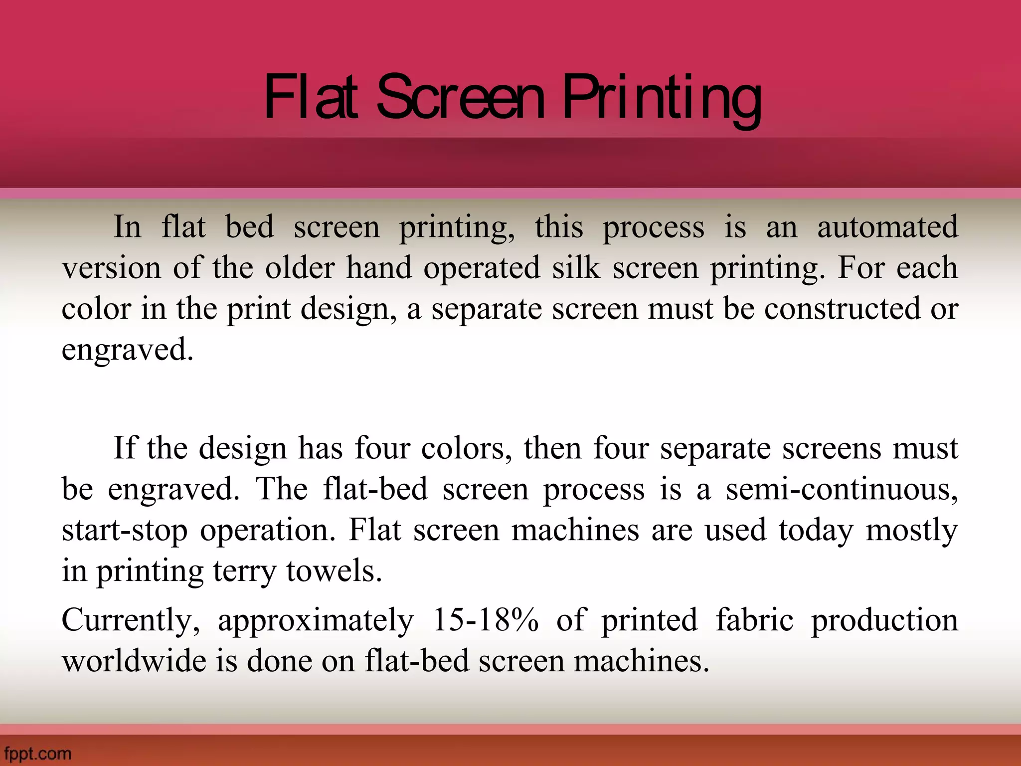 Screen printing in textile printing sector | PPT