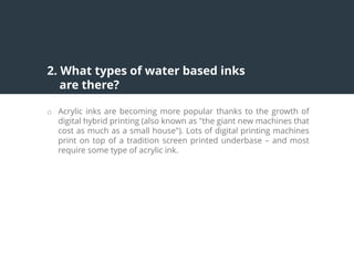 Screen Printing With Water Based Inks: 5 Solutions | PDF