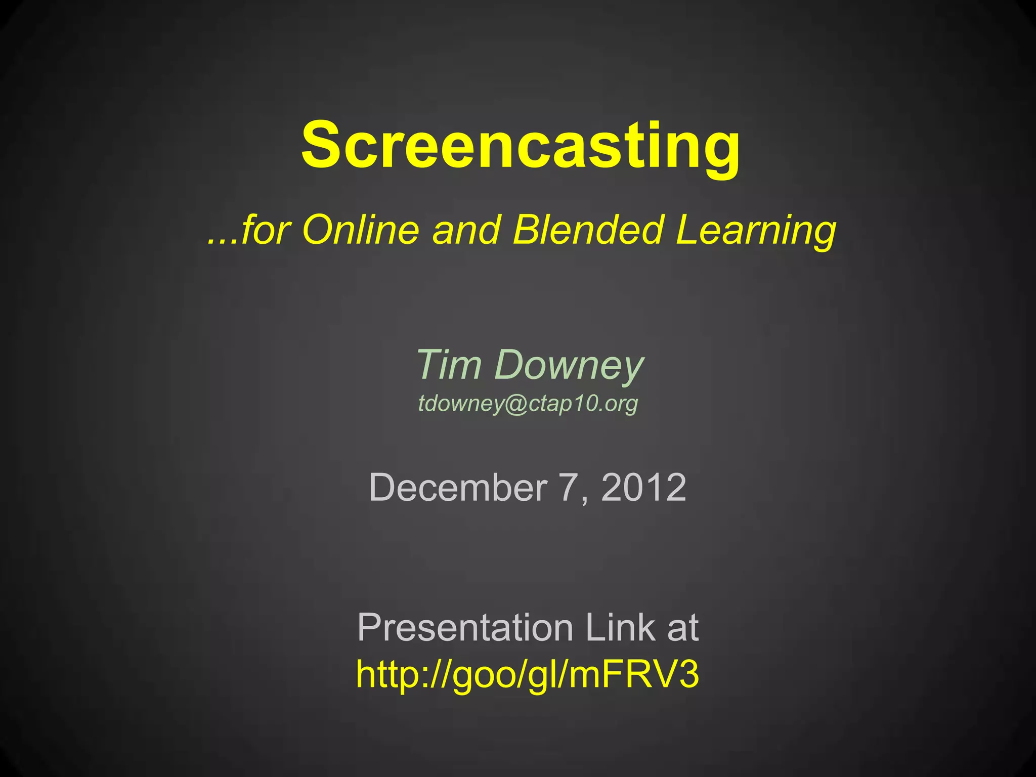 Screenr and screencast o-matic | PPT