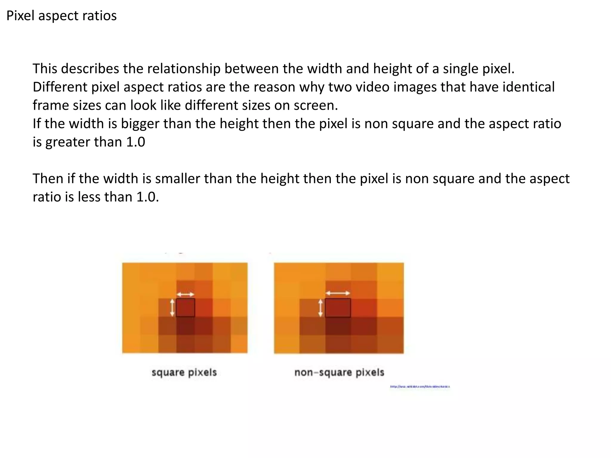 Screen ratios, frame rate, video forats, compression | PPT