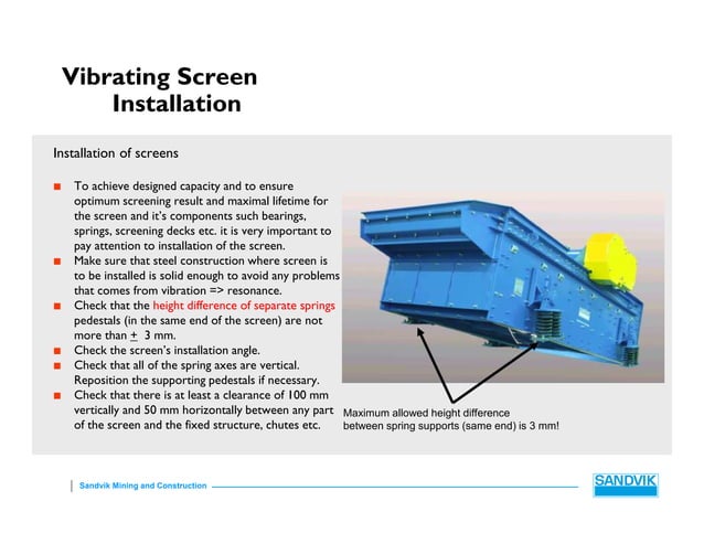 Screens feeders-maintenace sandvik | PDF