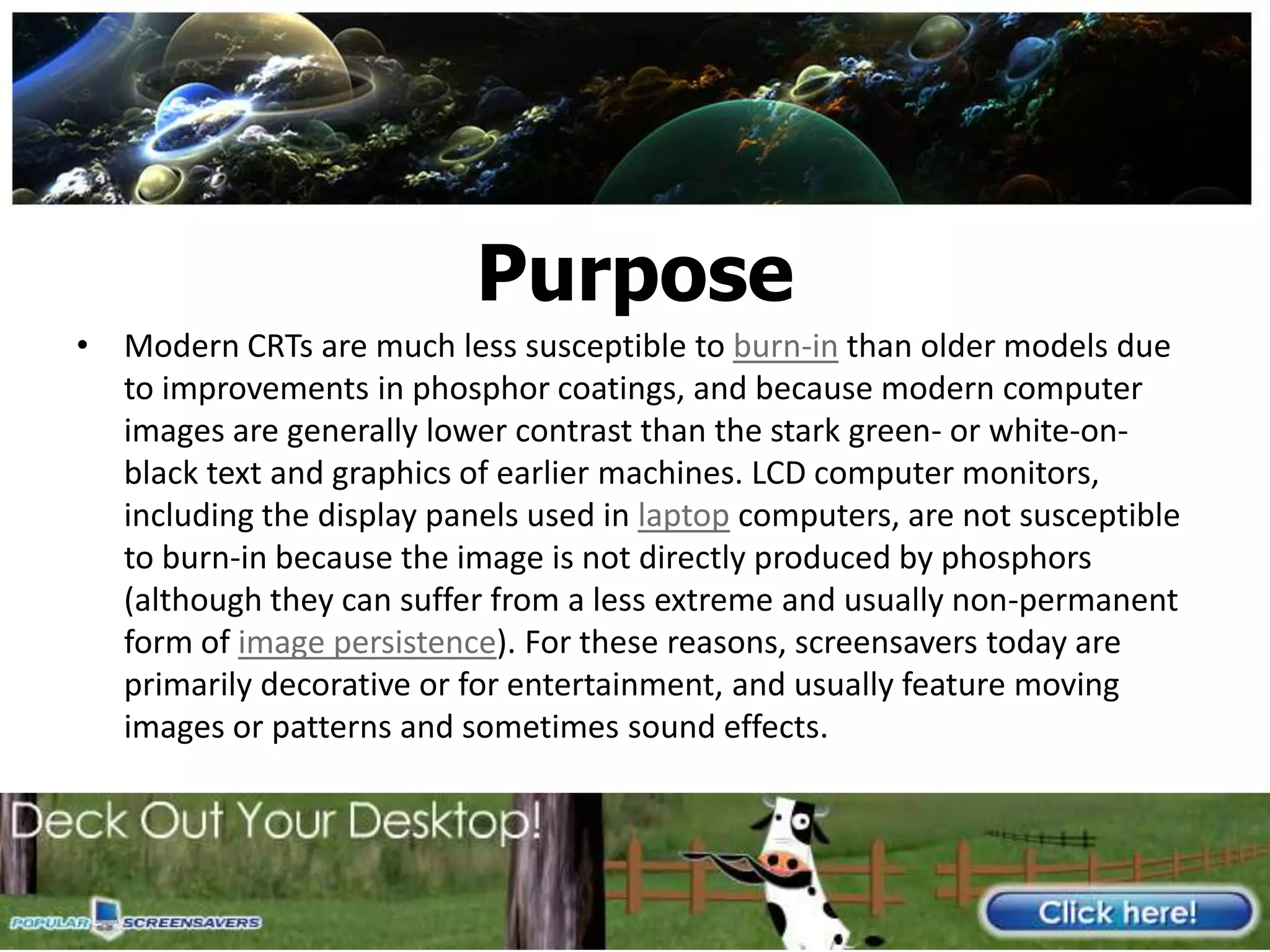 Screensaver presentation | PPTX