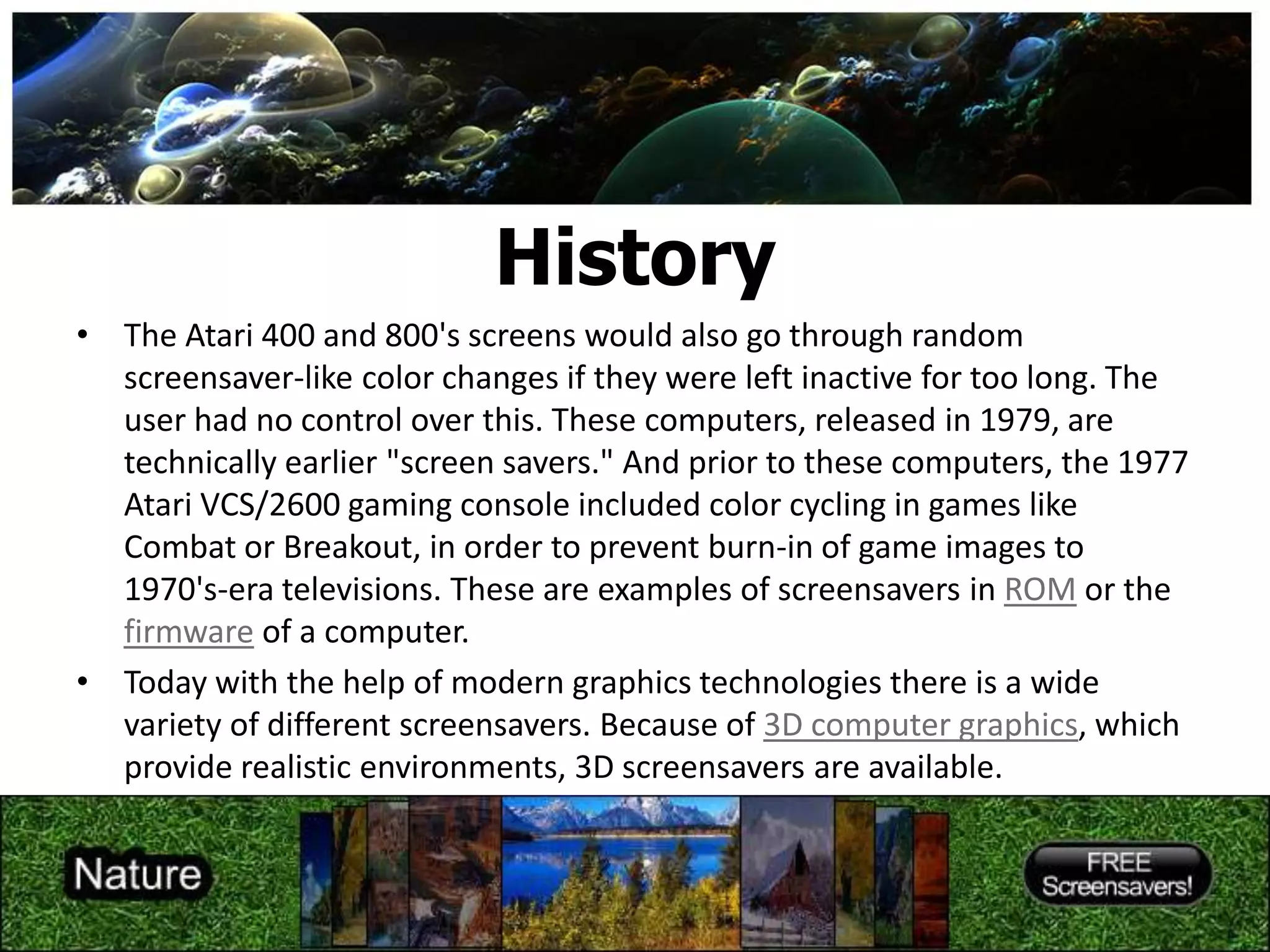 Screensaver presentation | PPTX