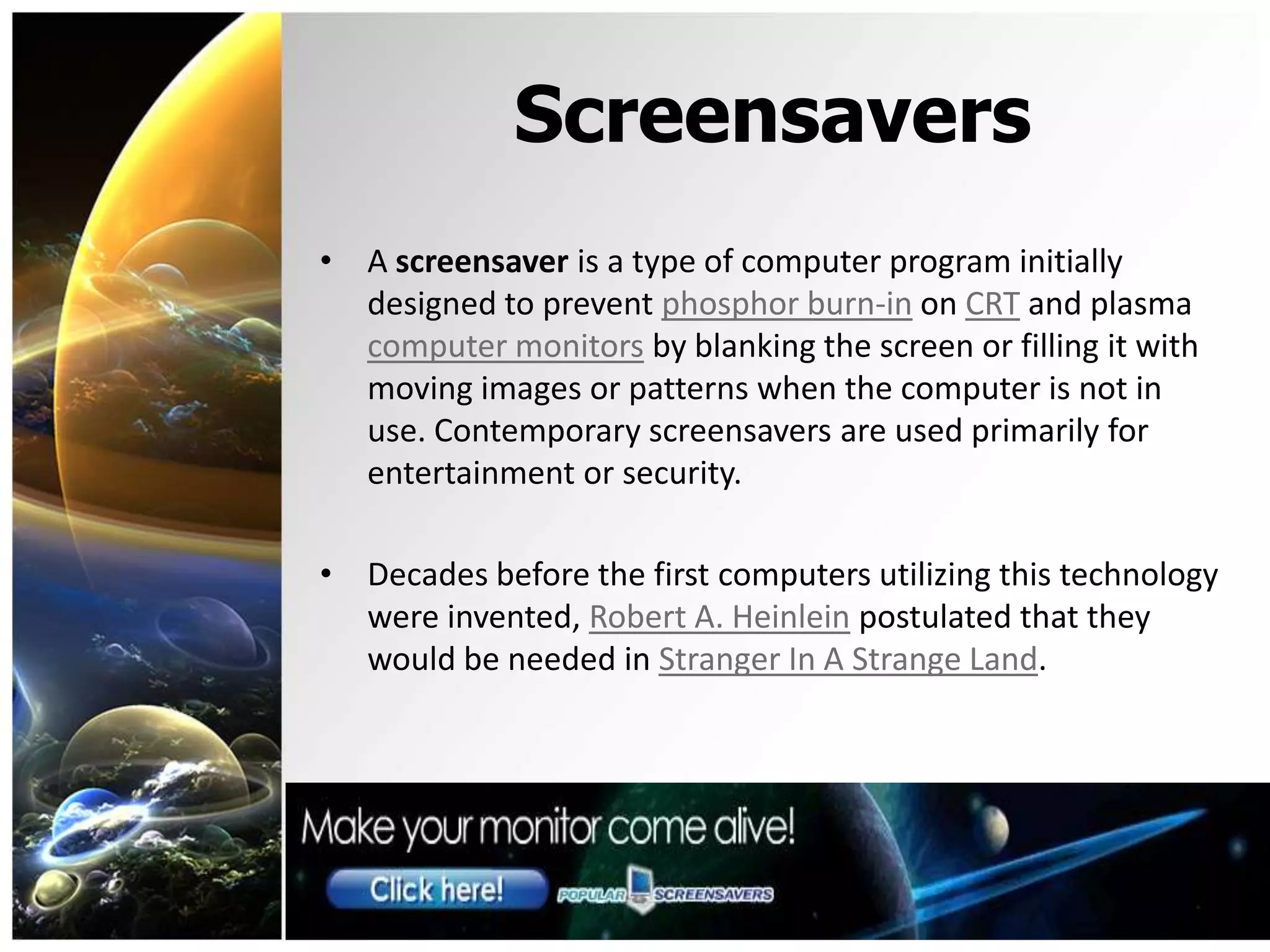Screensaver presentation | PPT