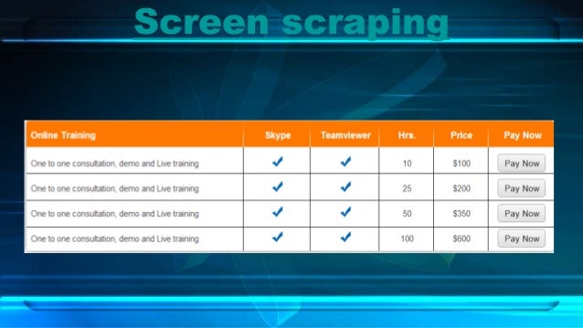 Screen scraping