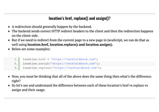 location’s href vs replace vs assign in JavaScript | PPT