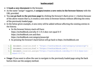 location’s href vs replace vs assign in JavaScript | PPT
