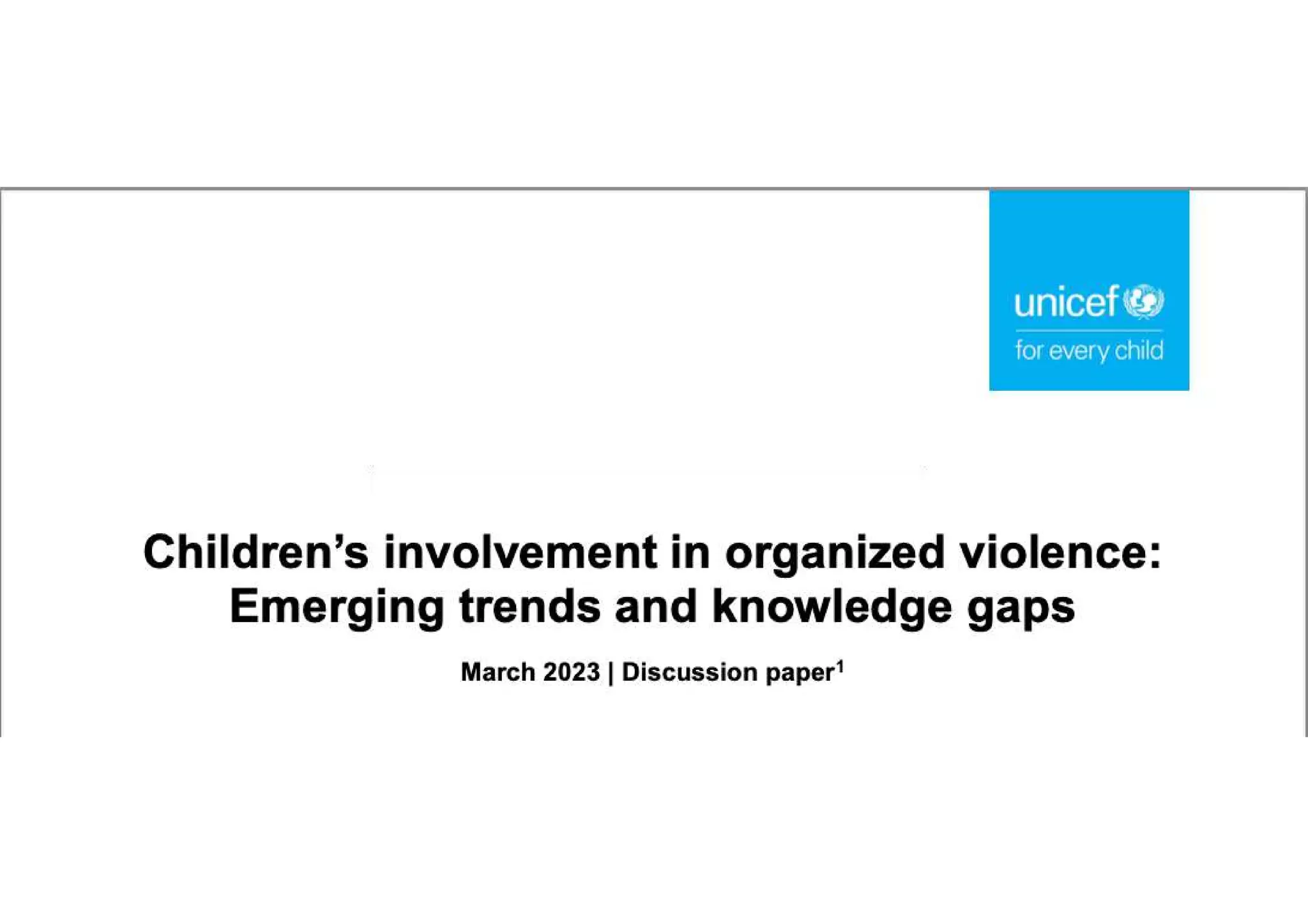 UNICEF Innocenti_Children´s Involvement in organized violence | PDF