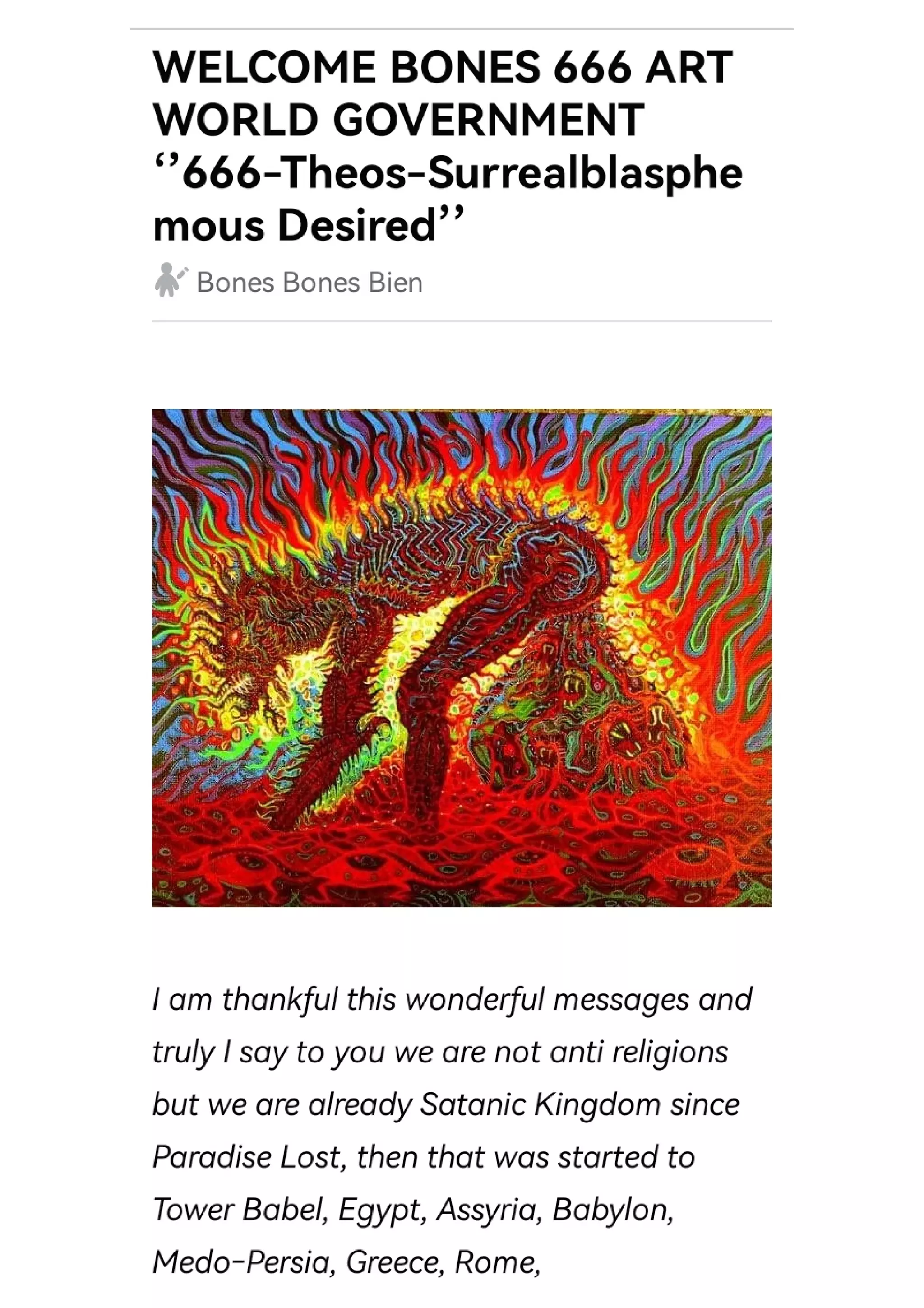 666 Theos Surreal Blasphemous Desires into Technocratic Surrealmageddon ...